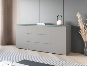 Komoda do pokoje Sawoti 150, Barva: šedé palladium, Osvětlení: osvětlení LED RGB - barevné