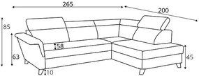 Casarredo - Komfort nábytek Rohová sedací souprava GRAVA rozkládací s úložným prostorem, pravá, látky A1 | potah: neat 81,barva: N10 natural