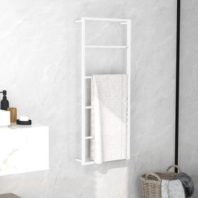 Věšák na ručníky bílý 45x10x115 cm ocelový 336119