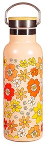 Oranžová nerezová dětská lahev 500 ml 70s Floral - Sass &amp; Belle