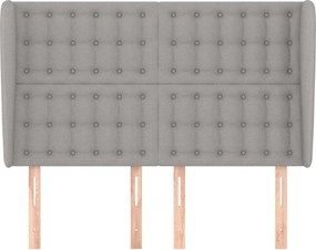 Čelo postele typu ušák světle šedé 147x23x118/128 cm textil 3118388