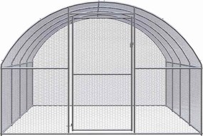 Venkovní klec pro kuřata 3 x 4 x 2 m pozinkovaná ocel 3095464
