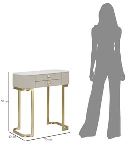 Designová konzole Ondelette 70 cm krémová