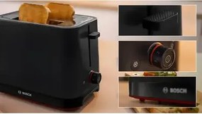 Bosch MyMoment TAT3M123 černá / Topinkovač / 950 W / 2 topinky / centr