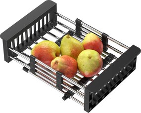 Nastavitelný košík do dřezu černý/nerezový QUADRON B3821_BL
