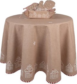 Košík na pečivo s perníkovými chaloupkami Gingerbread Bliss - 35*35*8 cm