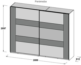 Šatní skříň Redondo, dub bahenní/dub černý