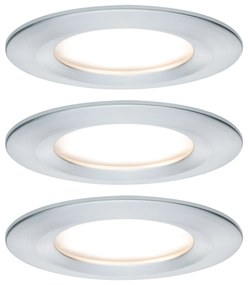 Paulmann 93901 Premium LED Slim Coin Satin, zápustná bodovka 3x6,8W LED 2700K stmívatelná, soustružený hliník, prům. 7,8cm, IP44