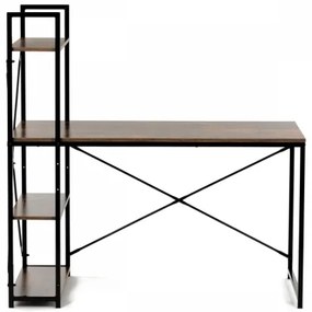 Pracovní stůl s regálem MDF dekor staré dřevo černý kov GD-520 OLW