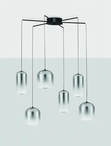 LED černo-šedý designový lustr Aelia 145