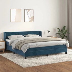 Box spring postel s matrací tmavě modrá 160x200 cm samet 3130851
