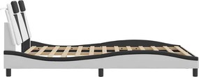 Rám postele Viana bez matrace bílý a černý 140 x 190 cm umělá kůže 3208095