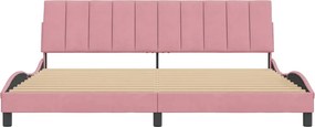Rám postele bez matrace Hanko růžový 200x200 cm samet 3207872