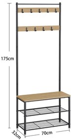Věšákový stojan s botníkem HSR041B11