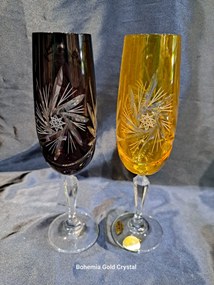 Sklenice na šampaňské,  brus větrník, 150 ml, 2 ks - Vzor 1