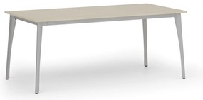 Jednací kancelářský stůl PRIMO OMEGA, 180x90 cm, šedá podnož, bříza