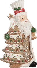 Vánoční dekorace Santa Claus se stromkem - 15*11*25 cm