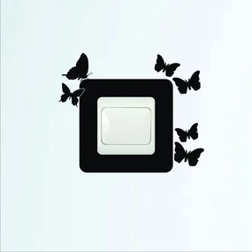 WALLVINIL Samolepky na zeď - Vypínač motýli Barva: Růžová, Velikost: Dvoj Vypínač