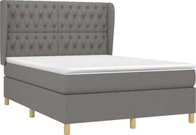 Box spring postel s matrací tmavě šedý 140 x 190 cm textil 3128758