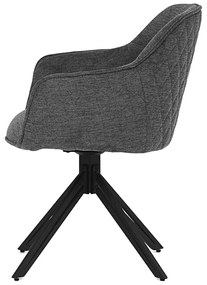 AUTRONIC Jídelní a konferenční židle, potah tmavě šedá látka, kovové nohy, černý mat