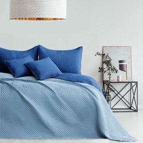 Modrý prošívaný přehoz z mikrovlákna 240x260 cm Softa – Restilo
