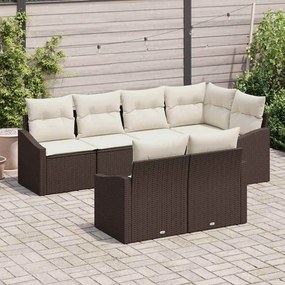 Set pohovek 7 ks Hnědá polyratan 3346758