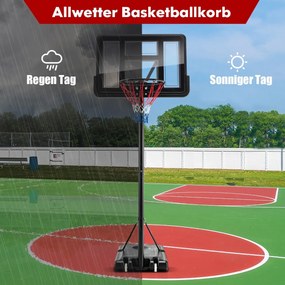 Costway 130 cm - 305 cm výškově nastavitelný basketbalový koš se stojanem a 2
