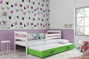 Dětská postel Eryk 2 s přistýlkou 200x90 Bílá/zelená