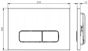 Ovládací tlačítko splachovadla - černé - dvojčinné - plastové - typ B, 600203