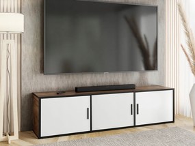 TV skříňka ROJO 3 dub Craft zlatý + bílý uzavřená TV skříňka s policí