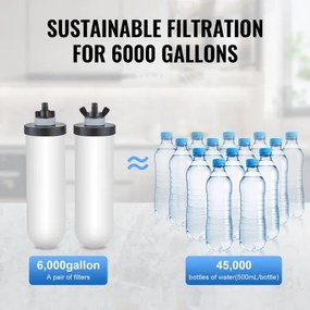Gravitační vodní filtr z nerezu 8,5 l se 2 filtry