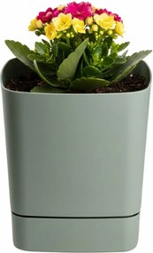 Plastový květináč s podmiskou Cubi 16x16 cm - výběr z 6 provedení