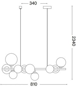 Ideal Lux - LED Lustr na lanku PERLAGE 10xG9/3W/230V 81 cm zlatá/kouřová