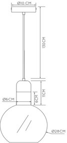 Lucide 34438/28/65 - Lustr na lanku JULIUS 1xE27/40W/230V