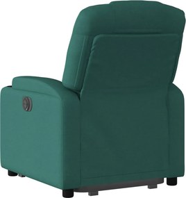 Zvedací polohovací křeslo tmavě zelené textil 3204374