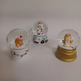 Vánoční sněžítko s andílkem 4,8 × 6,2 × 4,8 cm, stojící