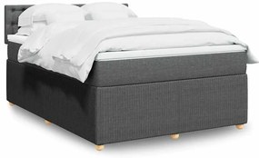 Box spring postel s matrací tmavě šedý 140 x 190 cm textil 3289766