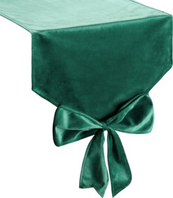 VÁNOČNÍ BĚHOUN NA STŮL RIBBON 32X240 CM TMAVĚ ZELENÝ