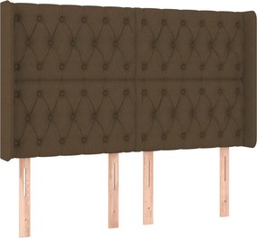 Box spring postel s matrací a LED tmavě hnědá 160x200 cm textil 3138568