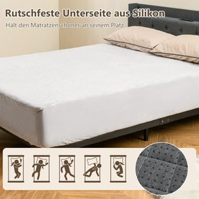 Costway Chránič matrace luxusní super měkká matrace s hlubokou kapsou, šedá