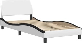 Rám postele bez matrace Hvar bílý a černý 80 x 200 cm umělá kůže 3207966