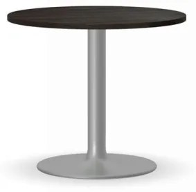 Konferenční stolek ZEUS II, průměr 600 mm, šedá podnož, deska wenge