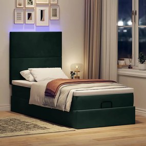 Osmanský rám postele s matracemi tmavě šedá 80x200cm samet 3314213