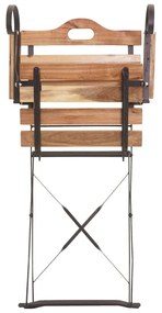 Skládací zahradní židle 2 ks Dekorhome Přírodní dřevo