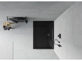 Mexen SLIM - Obdélníková sprchová vanička 100x80x5cm + černý sifon, černá, 40708010B