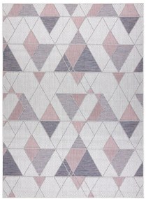 Hans Home | Kusový koberec Sion Sisal Triangles B3006A ecru/pink – na ven i na doma - 80x150