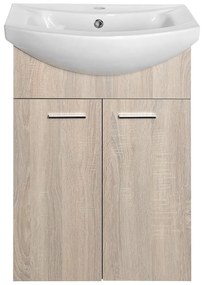 Sapho, ZOJA umyvadlová skříňka 50,5x74x30cm, dub platin, 51057
