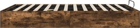 Ottoman postel Uzený Dub 193 x 140 x 25 cm Dřevěný materiál 3409273