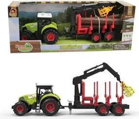 MaDe 07213 Traktor s přívěsem, ramenem, zelená / od 3 let