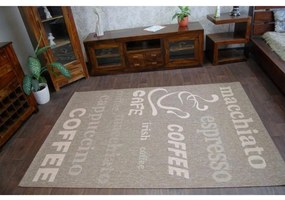 Kusový koberec Nápisy hnědý 2 80x150 80x150cm